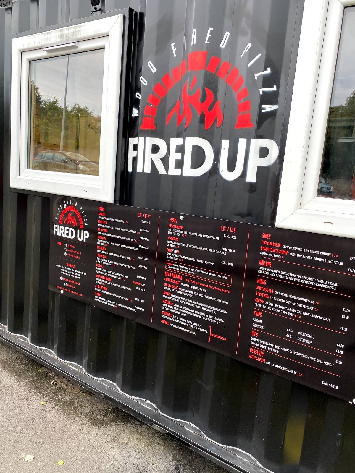 Carta de pizzería Fired Up Pizza Goatstown, Dublin