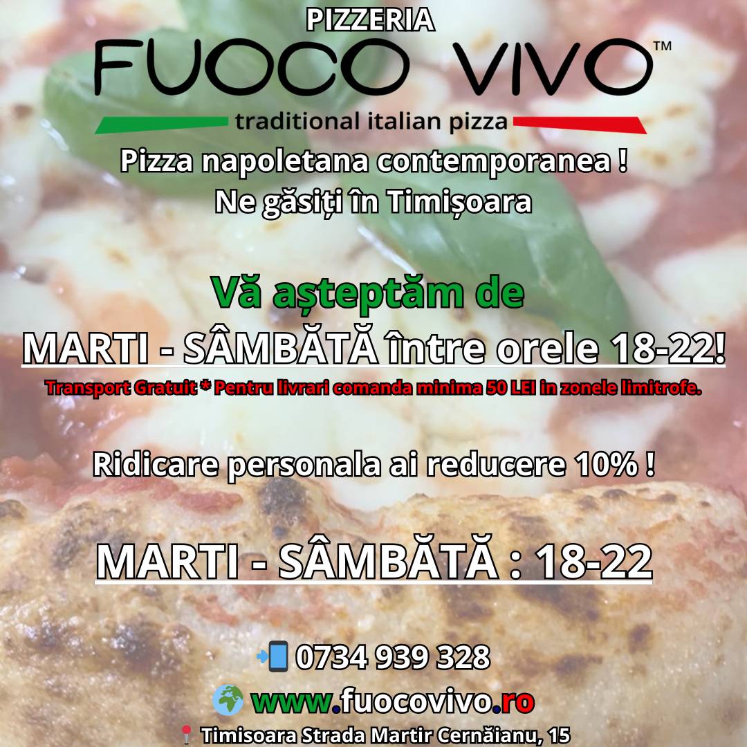 Menu at Pizzeria Fuoco Vivo, Timișoara