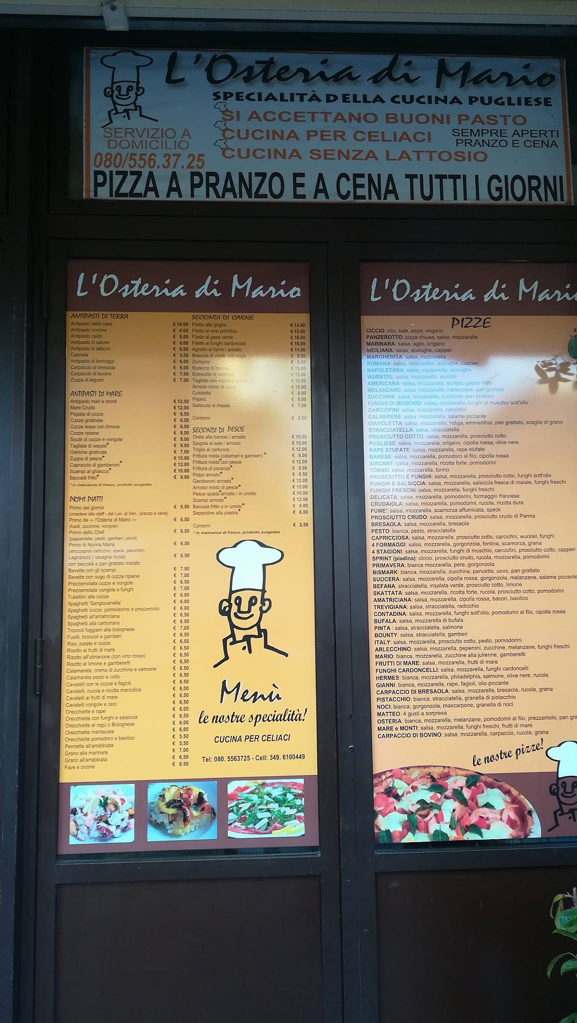 Menu da L'Osteria di Mario ristorante, Bari