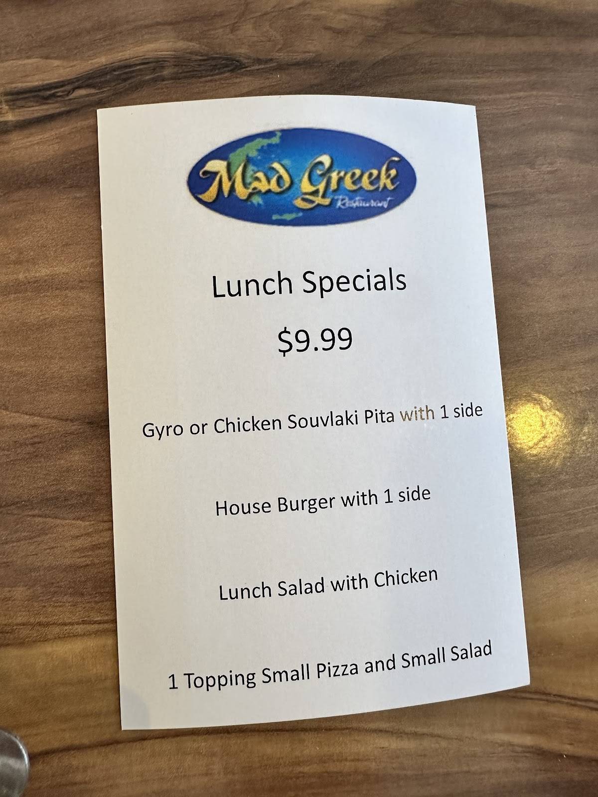 Menu at Mad Greek Restaurant - Kingsport, Kingsport