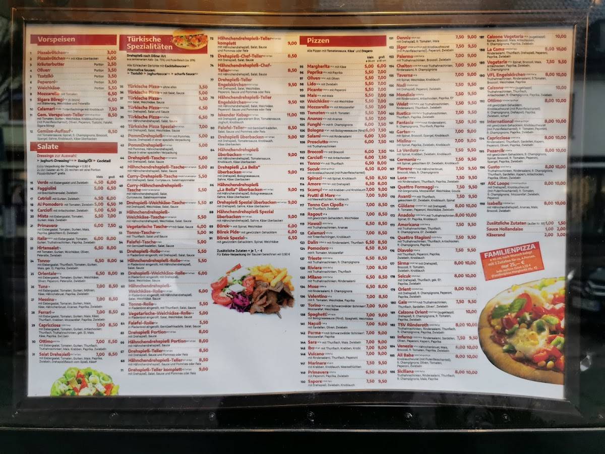 Speisekarte von Pizzeria Ottimo, Engelskirchen
