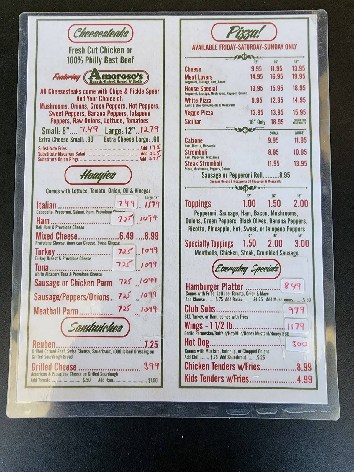 Menu at Peppers Philly Steaks & Pizza pizzeria, Myrtle Beach