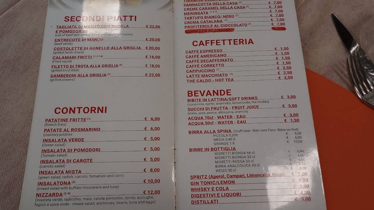 Menu at Restaurant-Pizzeria Lugano, Menaggio