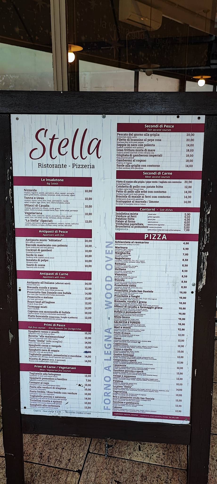 Menu at Pizzería Ristorante Stella, Venice, Granviale Santa Maria ...