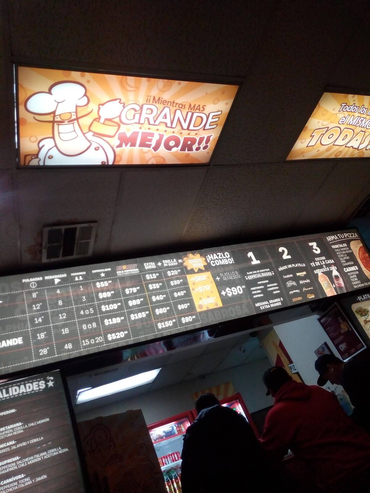 Carta de pizzería Pizzonona, Mexicali, Boulevard Lázaro Cárdenas 4500