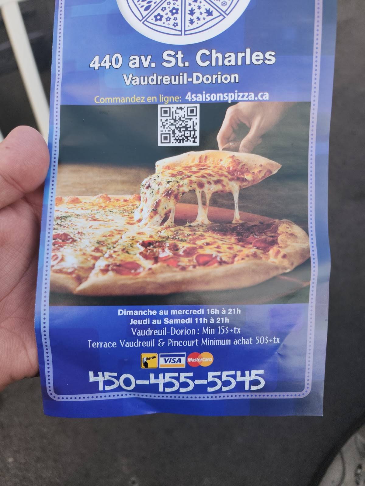 Menu au Pizzeria Quatre Saisons, Vaudreuil-Dorion