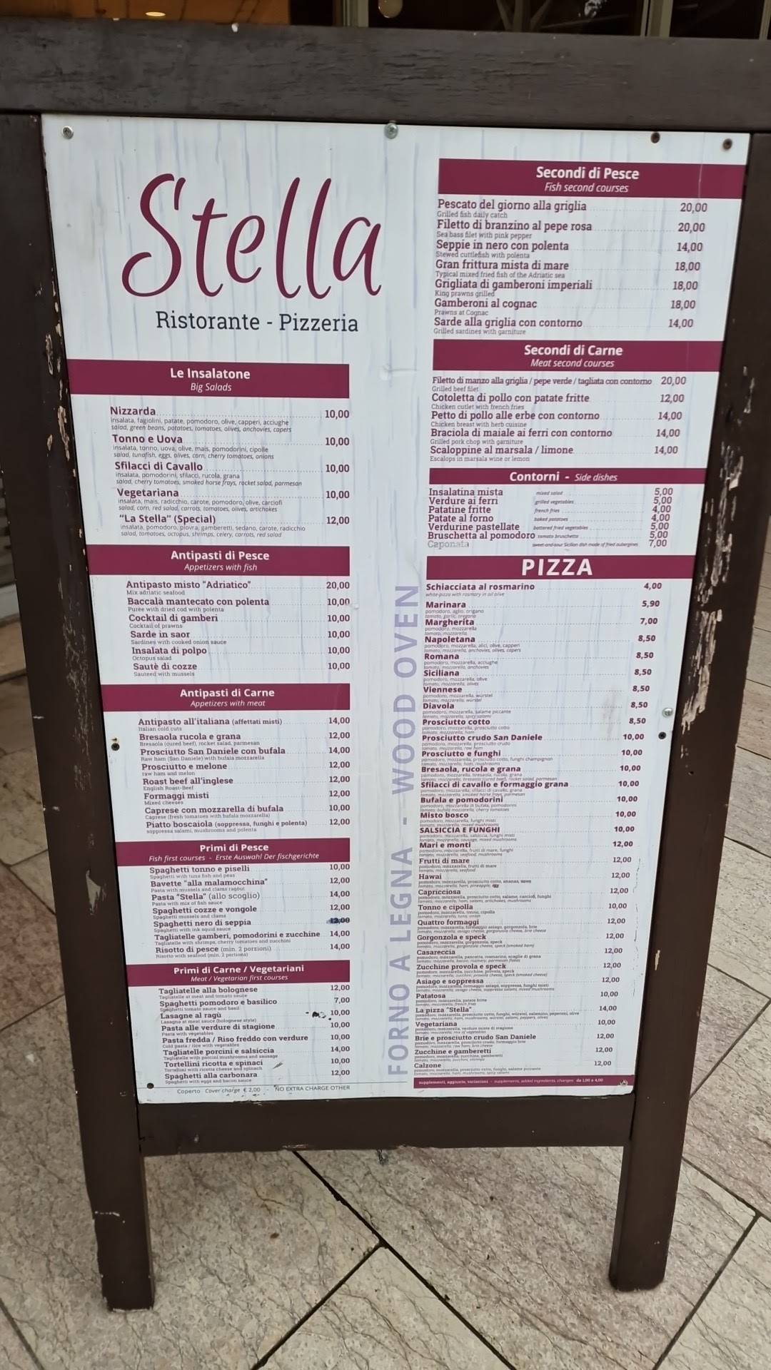 Menu at Pizzería Ristorante Stella, Venice, Granviale Santa Maria ...