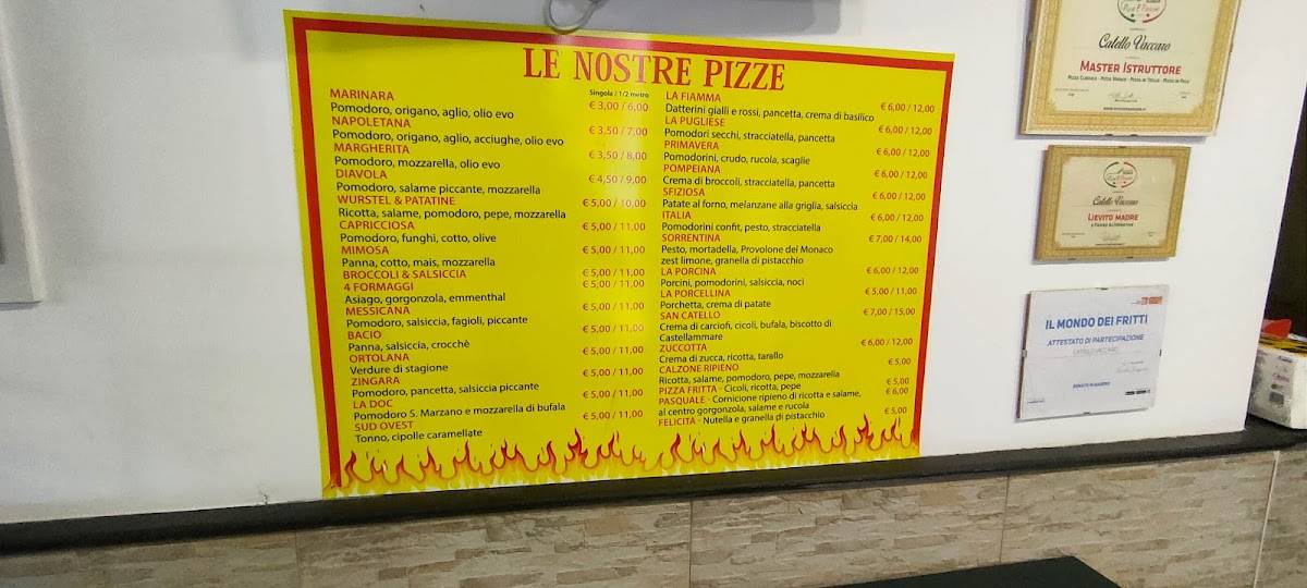 Menu da Pizzeria Rosticceria La Fiamma, Pompei