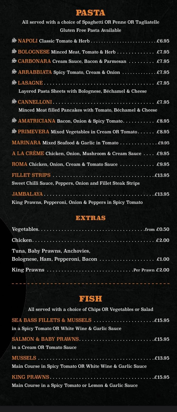 Menu at Pizzeria Santana, Newcastle upon Tyne, 131-133 Jesmond Rd