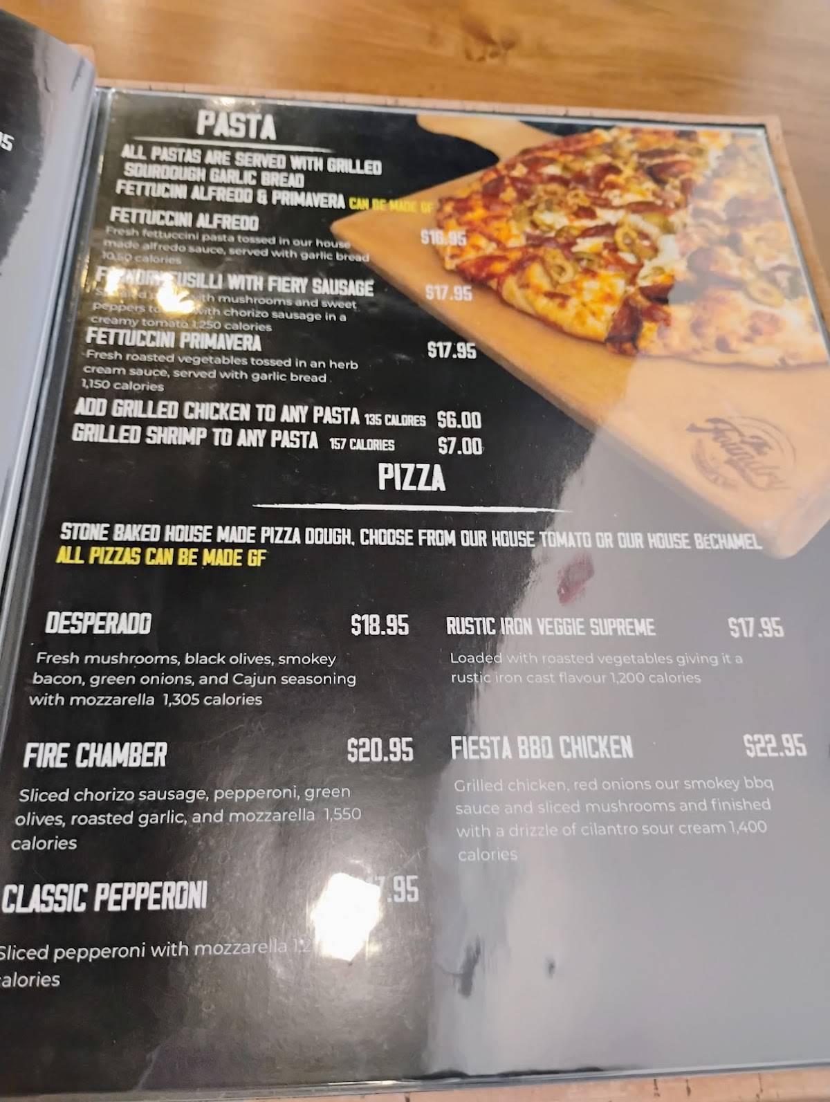 Menu at The Foundry 1872 pizzeria, Durham