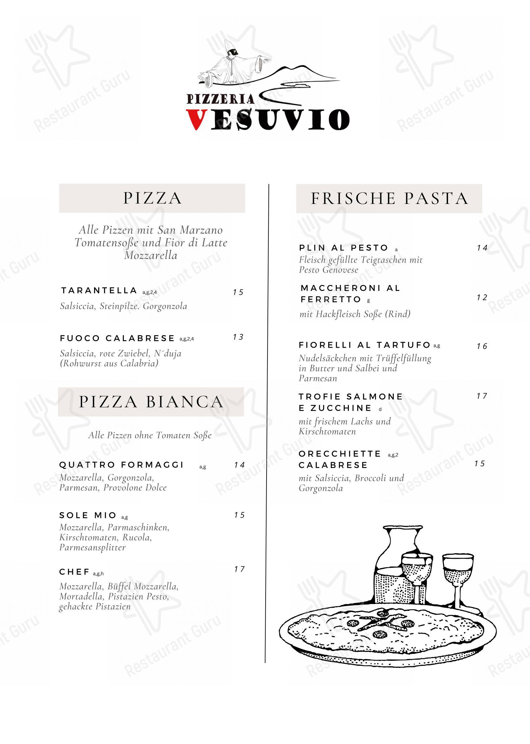 Speisekarte von Pizzeria Vesuvio, Weilburg