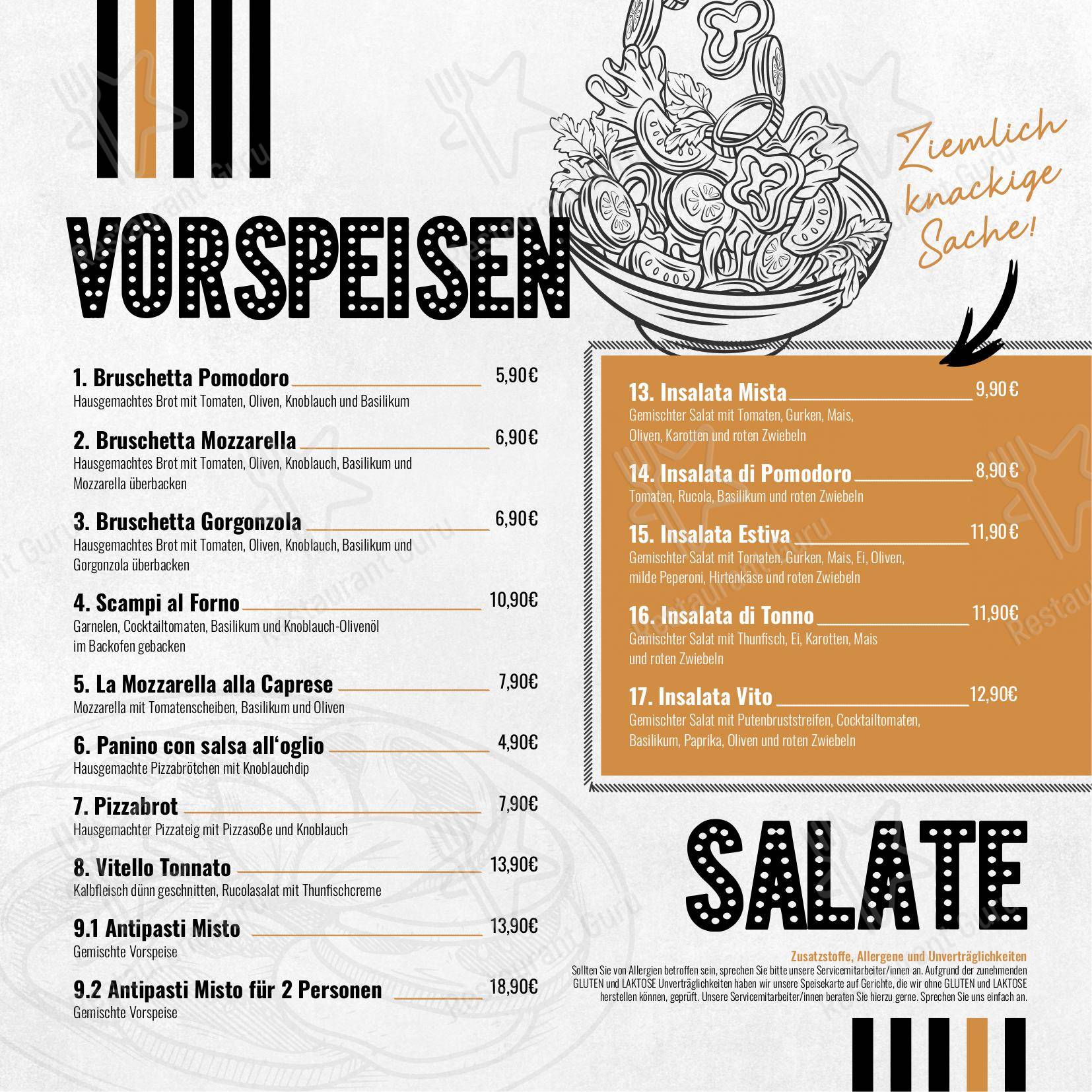 Speisekarte von Pizzeria Vito, Stade