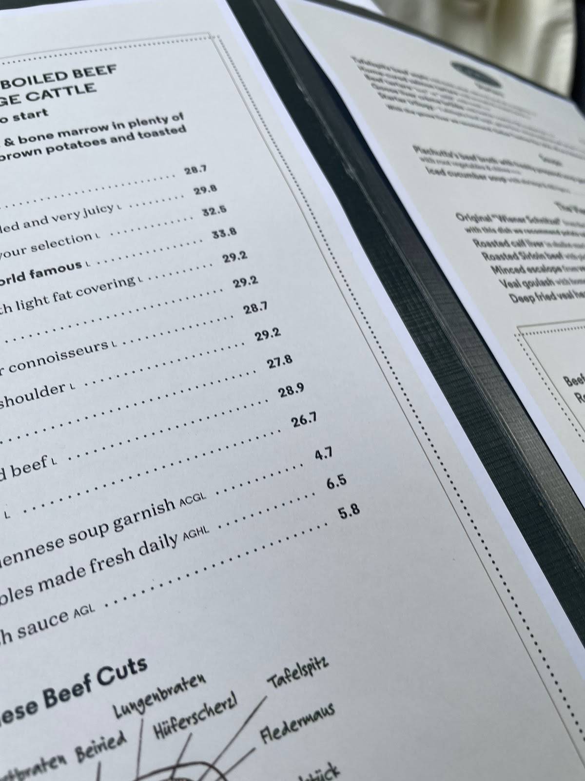 Speisekarte von Plachutta Nussdorf restaurant, Wien, Heiligenstädter ...