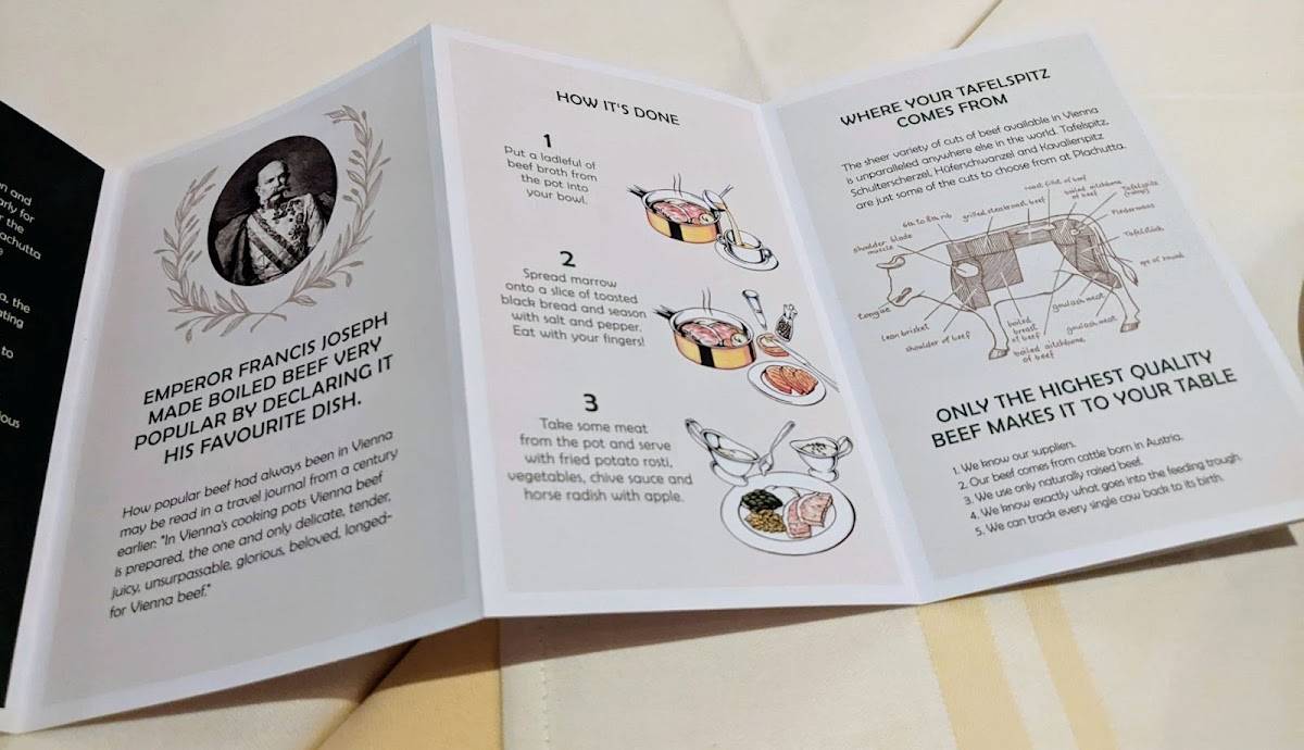 Speisekarte von Plachutta Wollzeile restaurant, Wien, Wollzeile 38