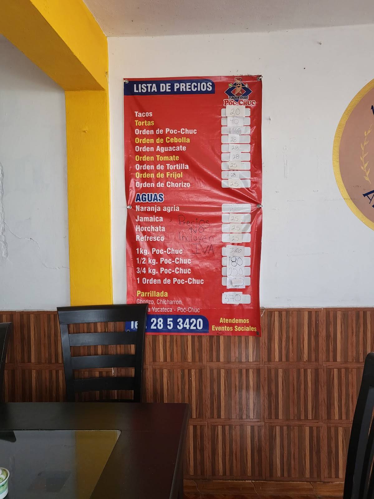 Menu at Poc - Chuc Taquerías restaurant, Chetumal