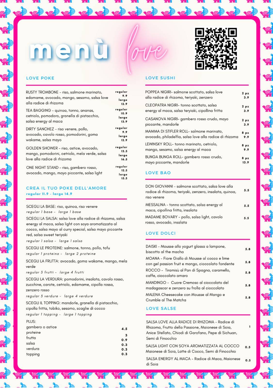 Speisekarte von Poke Sushi LOVE - Talenti pub & Bar, ROM Speisekarte von Poke Sushi LOVE - Talenti pub & Bar, ROM