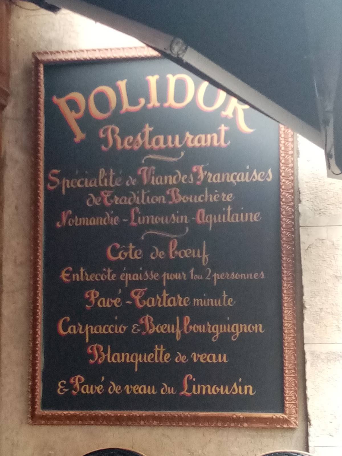 Menu au Polidor restaurant, Paris, 41 rue Monsieur Le Prince