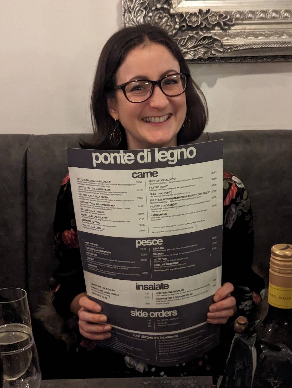 Menu at Ponte Di Legno restaurant, Birmingham