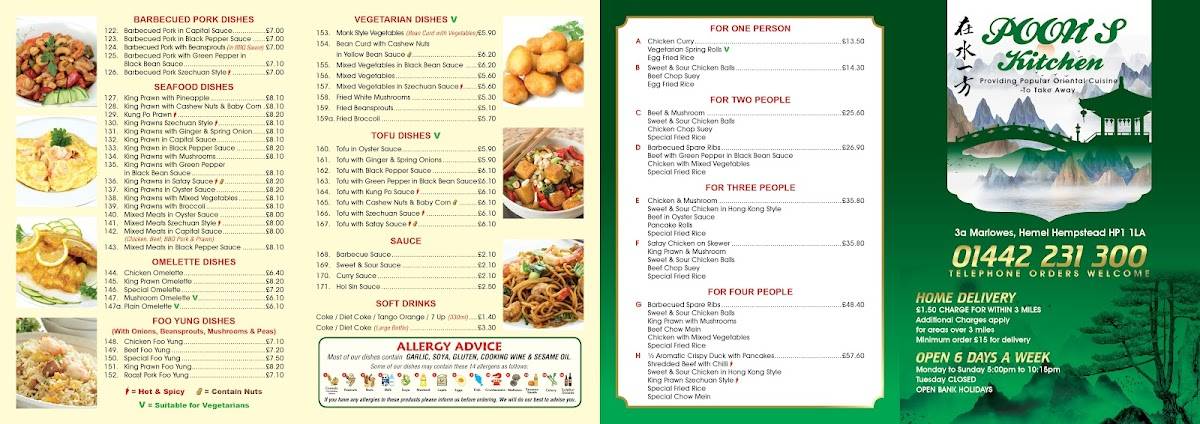 Menu at Poon's Kitchen fast food, Hemel Hempstead