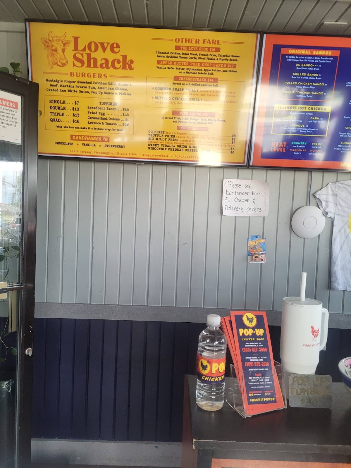 Menu at Pop-Up Chicken Shop restaurant, Bloomington