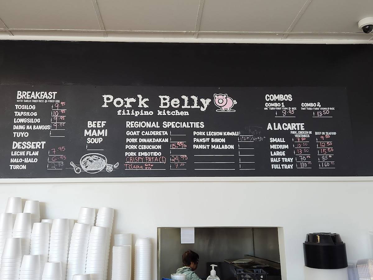 Menu at Pork Belly Filipino Kitchen restaurant, Lawndale