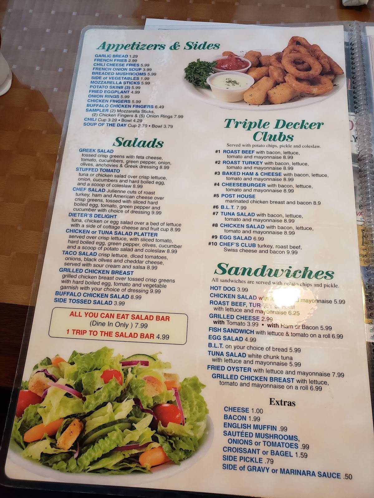 Menu at Post House restaurant, Oxford