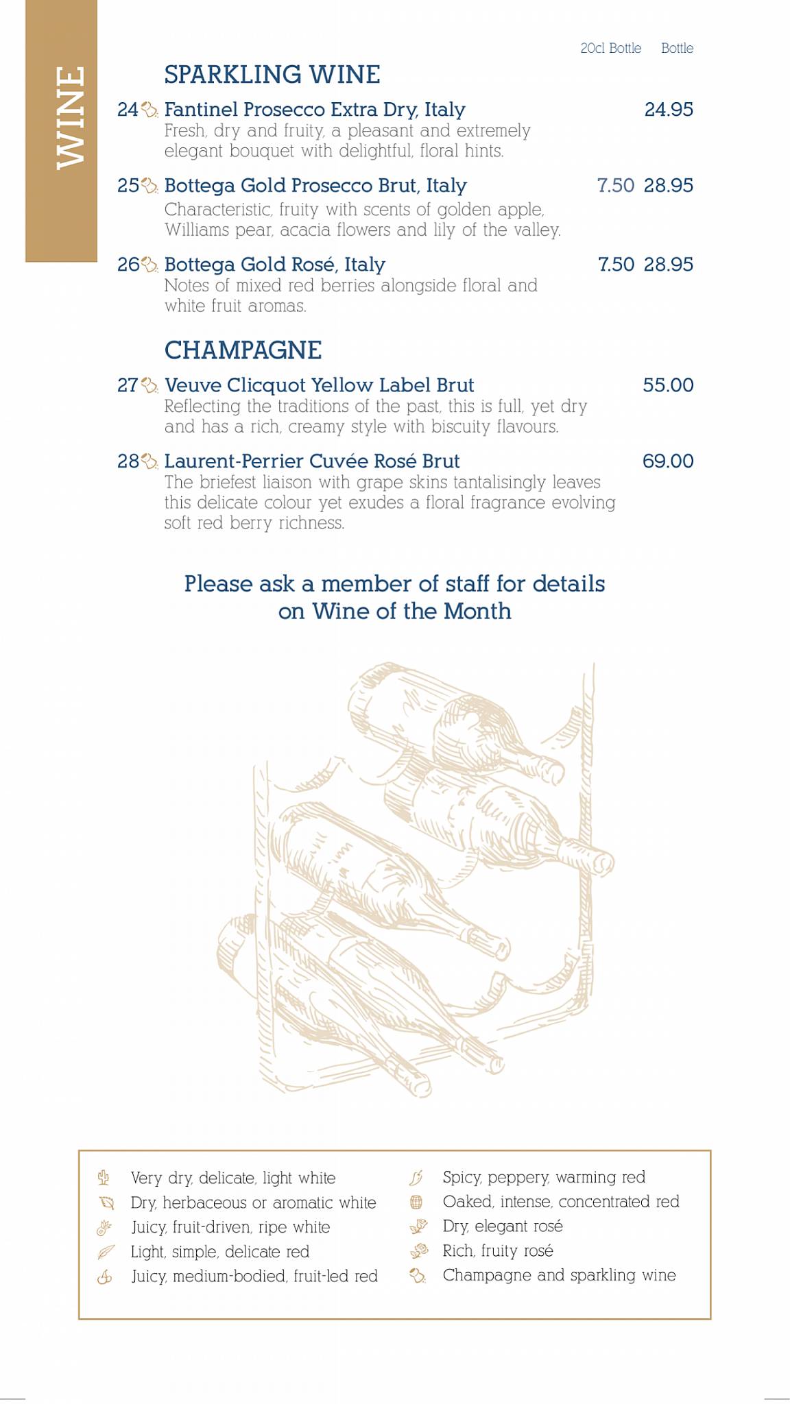 Menu at Prego restaurant, Lanark