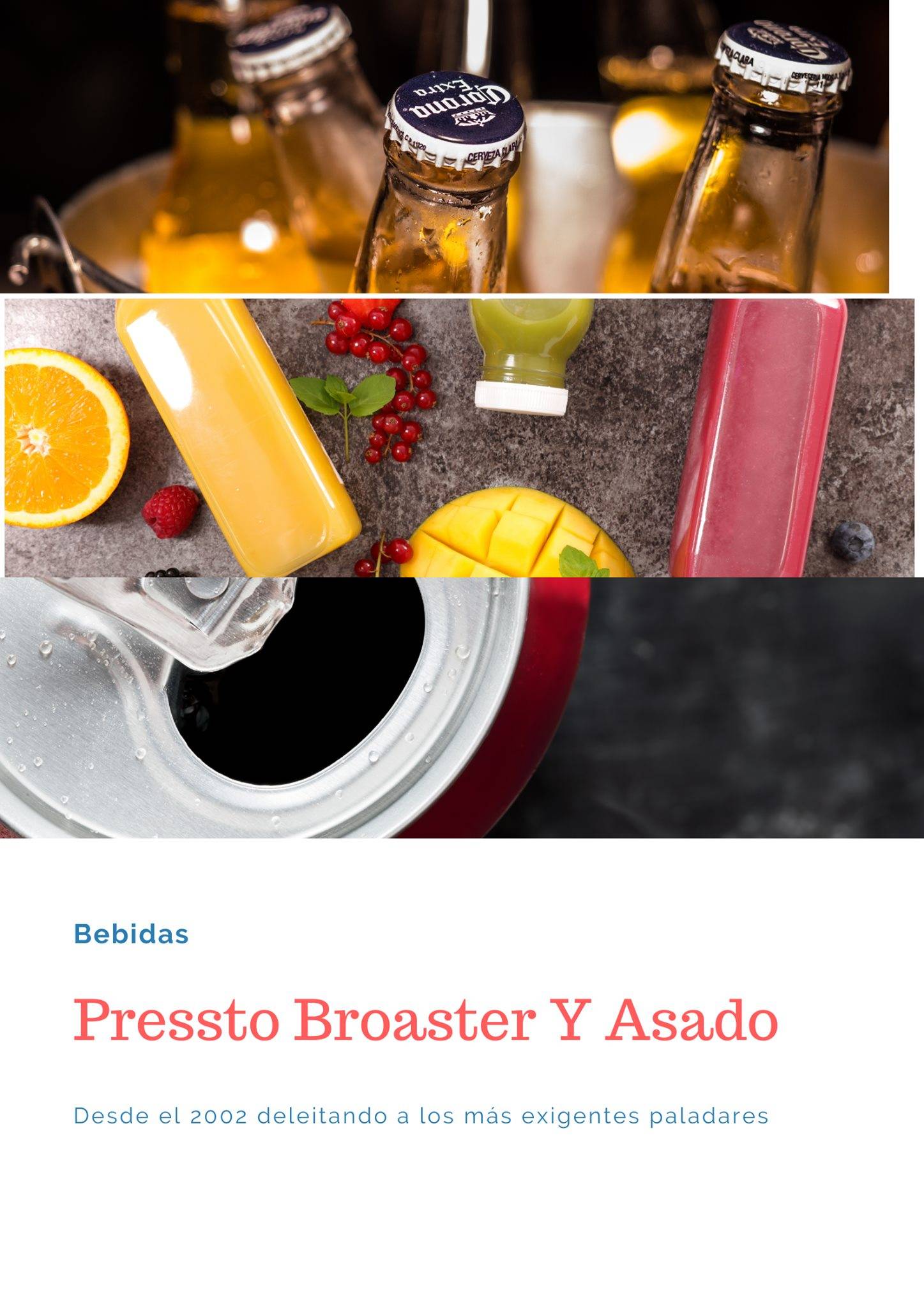 Carta del restaurante Pressto Broaster, Bogotá