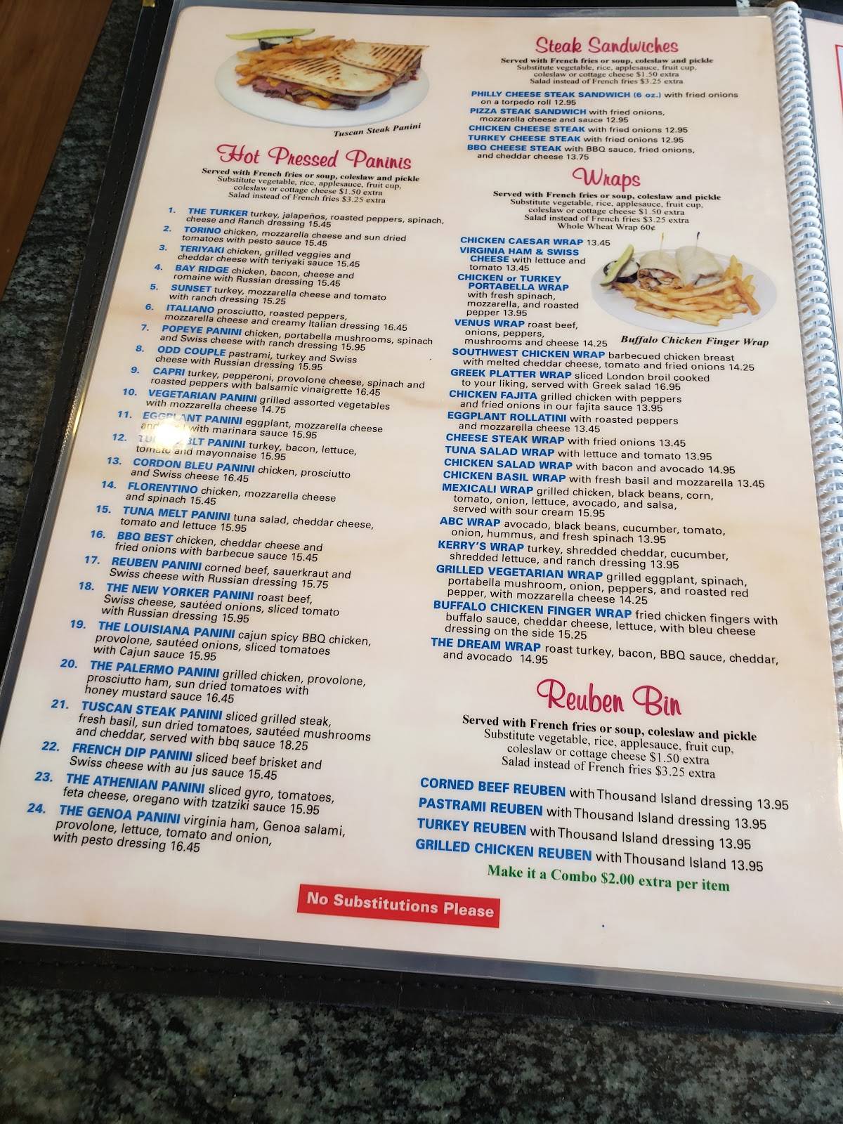 Menu at Princess Maria Diner restaurant, Wall Township