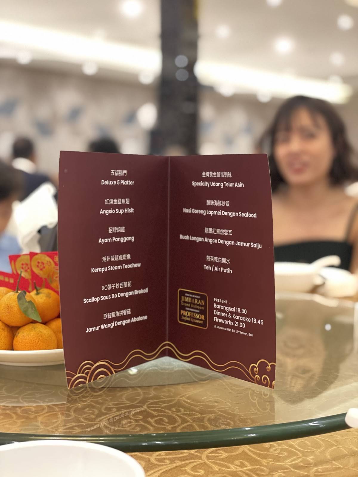 Menu at Professor Seafood Restaurant, Kuta Selatan