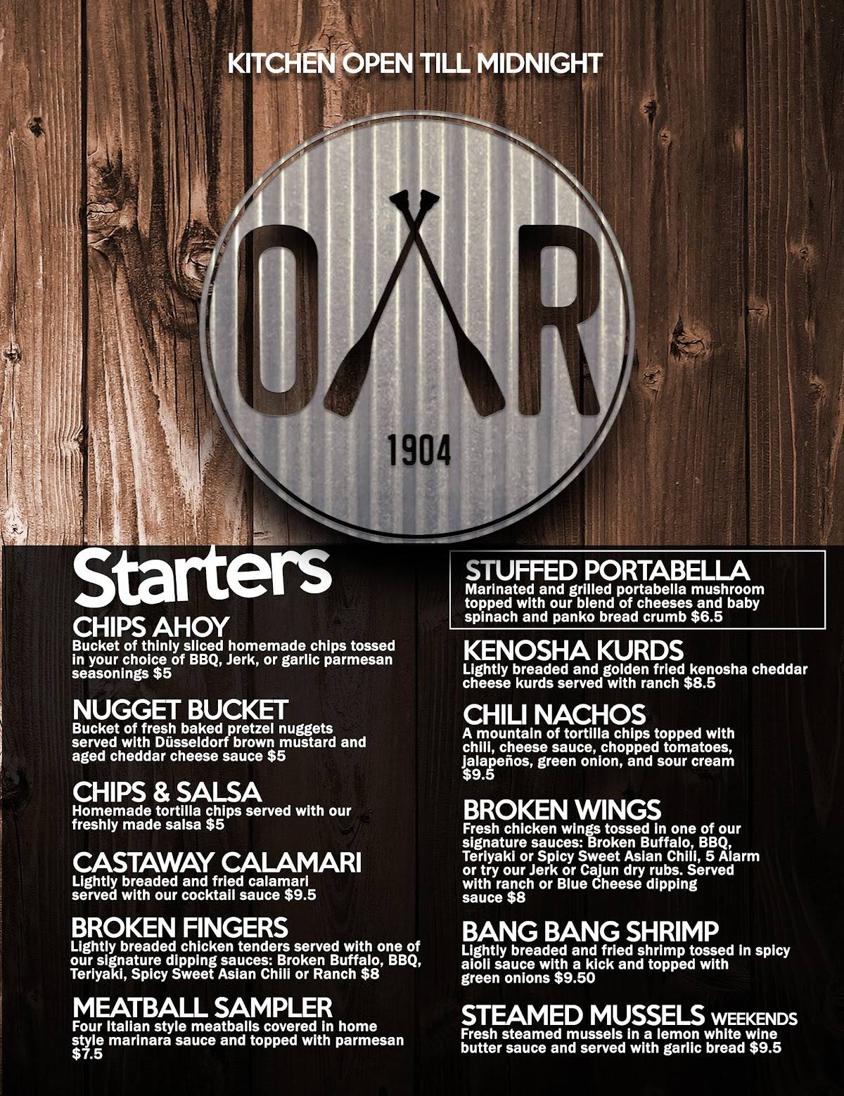 Menu at BROKEN OAR MARINA-BAR & GRILL, Port Barrington, 614 Rawson ...