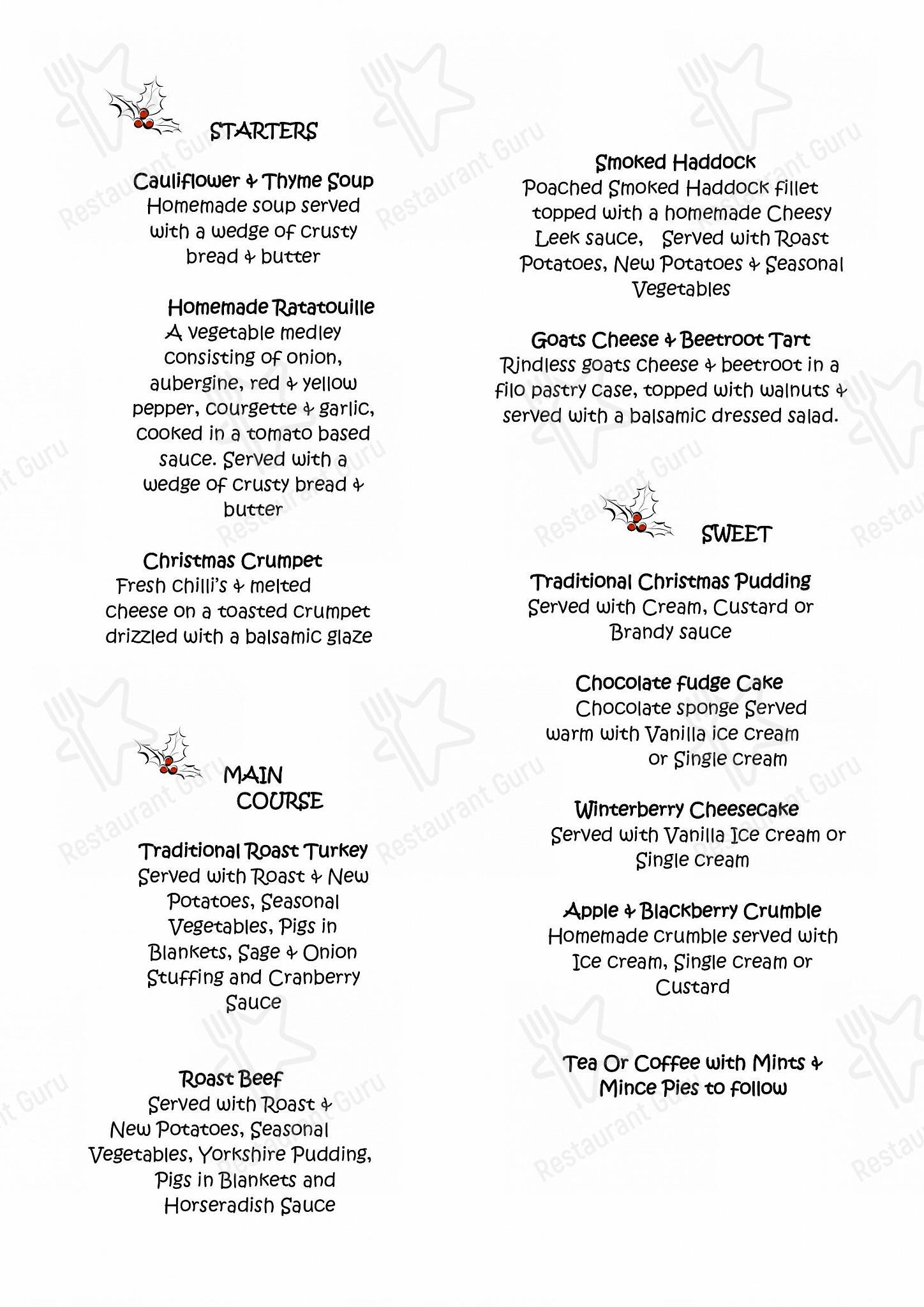 Menu at The Bell Inn pub & bar, Redditch