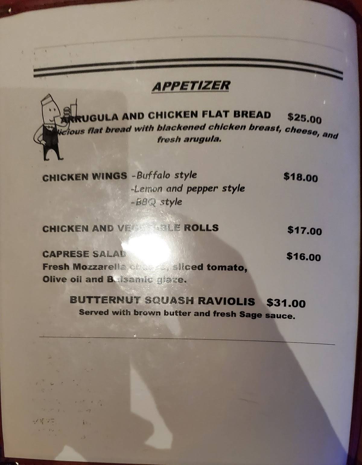 Menu at Catalina Jazz Club, Los Angeles