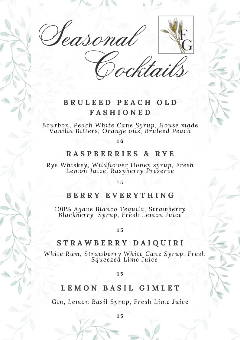 Menu at Farmers Grain Kitchen + Cellar pub & bar, Edmond