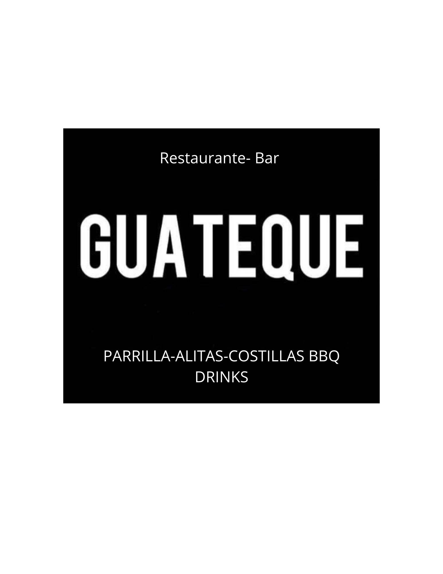 Carta del pub y bar Guateque, Cuautitlan