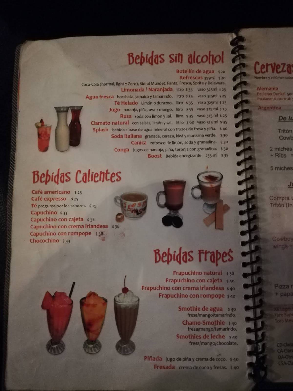 Carta del pub y bar Ké-chelas, Santiago del Querétaro, Av Tecnológico 6A