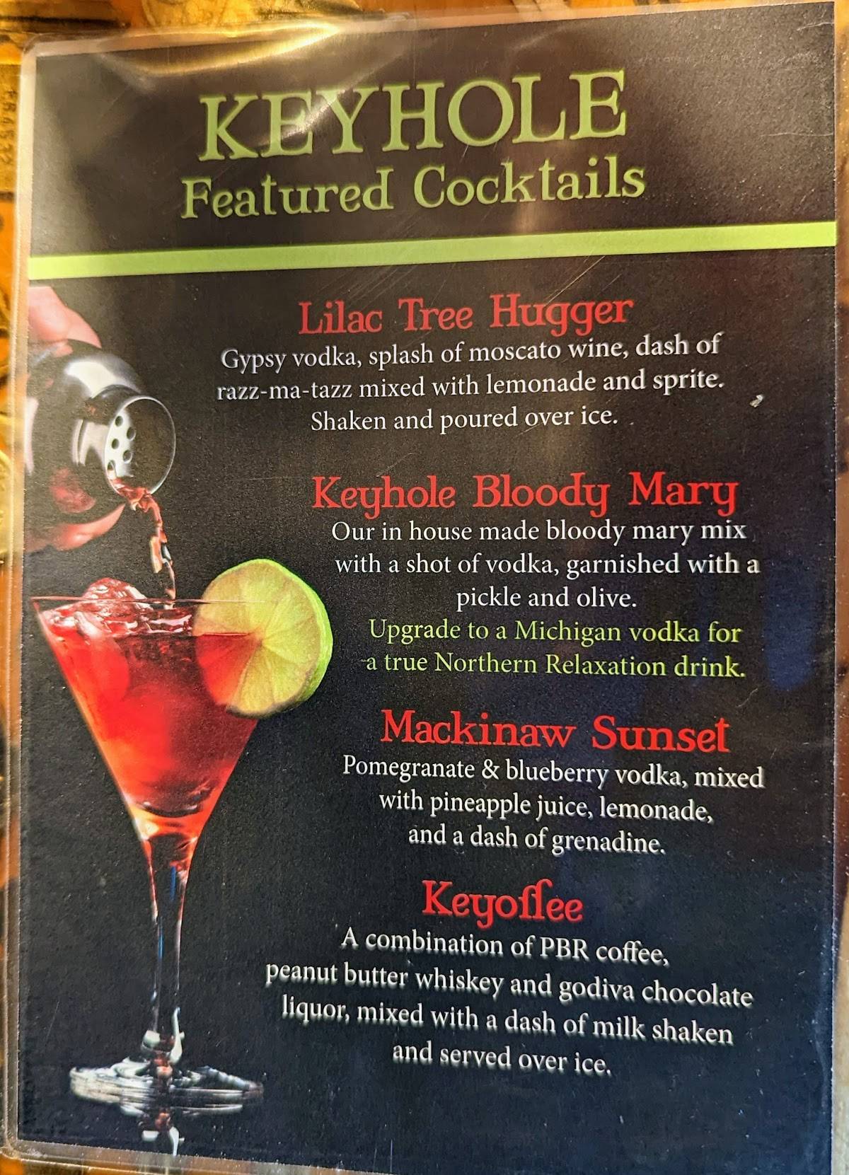 Menu at Keyhole Bar & Grill, Mackinaw City