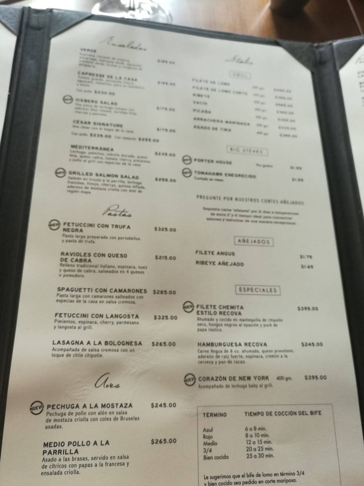Carta del pub y bar La Recova, Merida, Prol. Paseo del Montejo No.382 ...