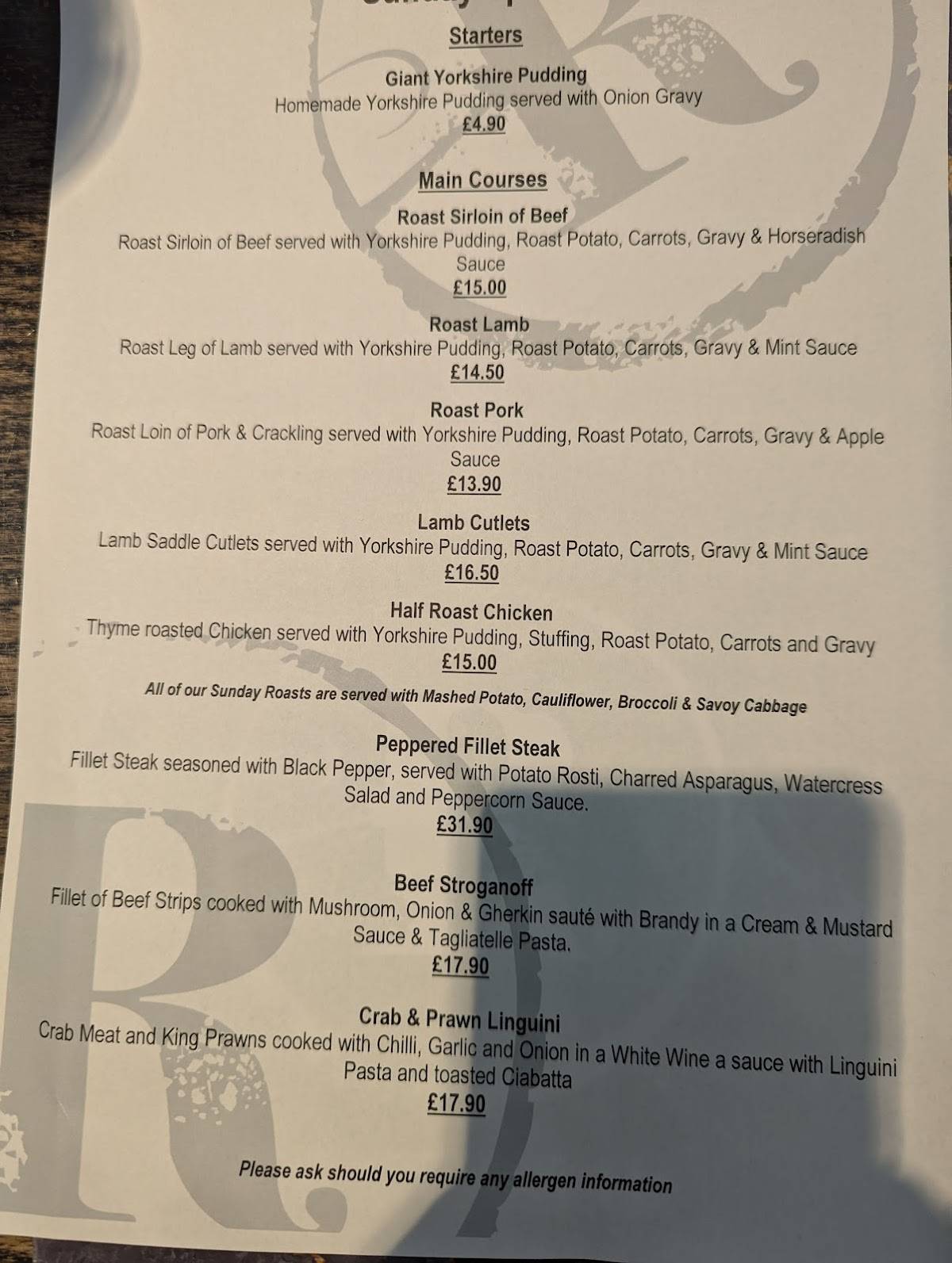 Menu at Relish Bar & Grill, Doncaster
