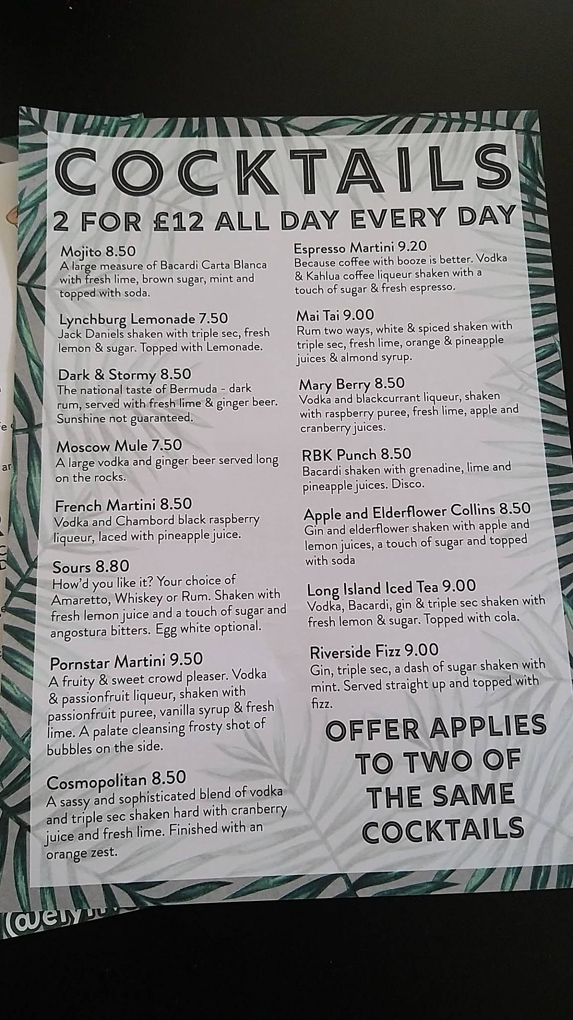Menu at Riverside Bar & Kitchen, Ely, The Maltings