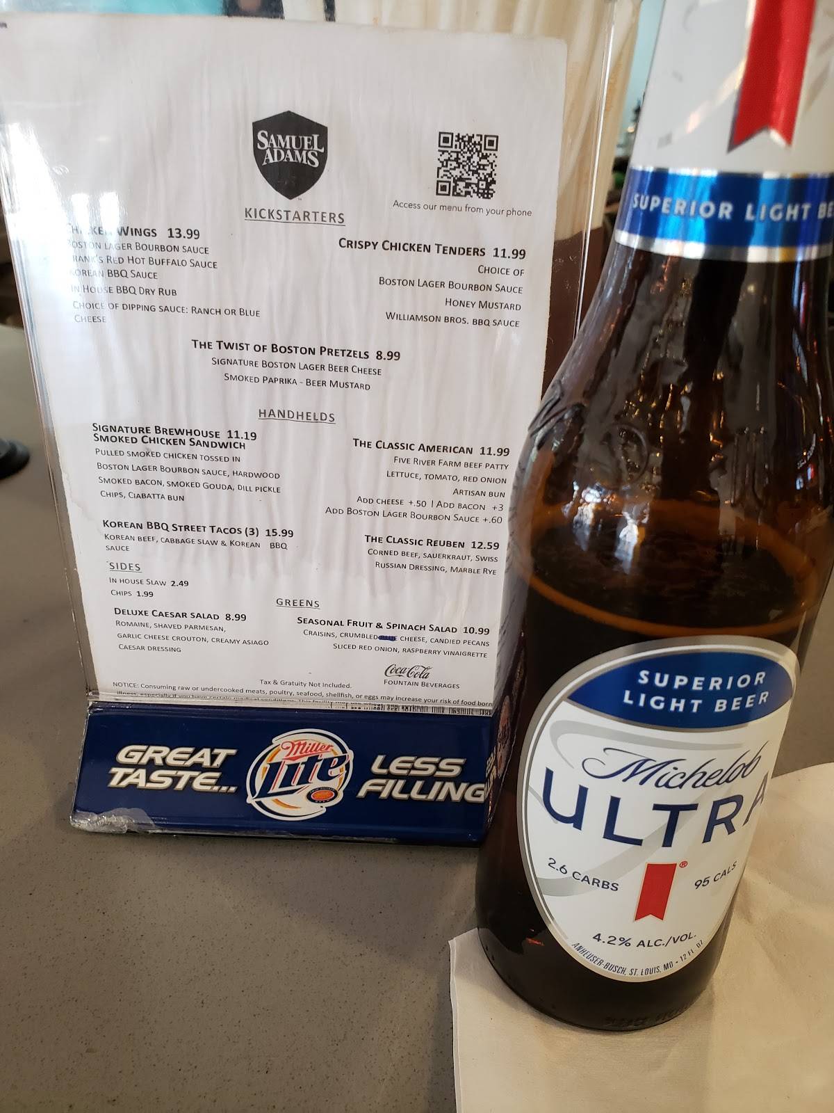 Menu at Sam Adams Atlanta Brew House pub & bar, Atlanta, Hartsfield ...