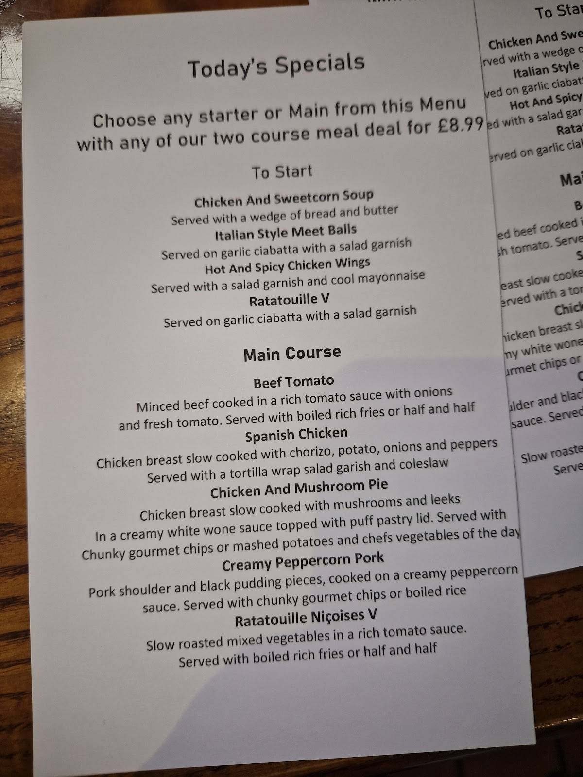 Menu at The Saughall Pub & Dining, Birkenhead
