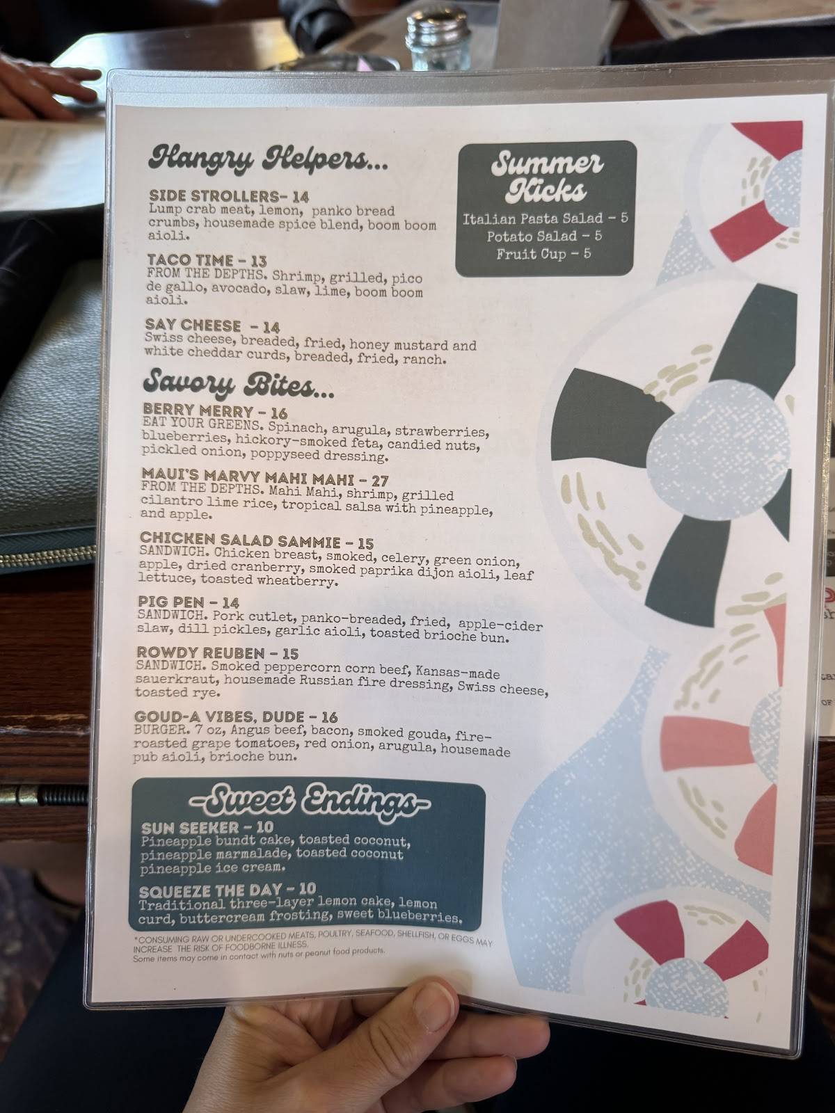 Menu at Shindigs Bar & Grill, Winfield
