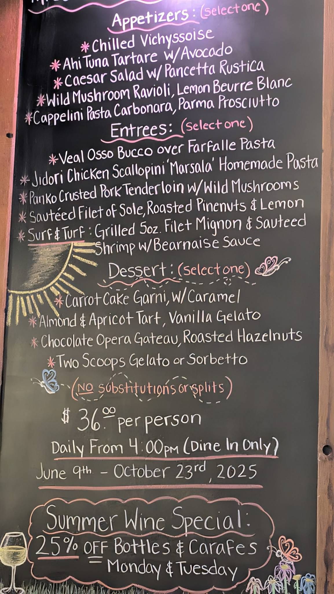 Menu at Si Bon pub & bar, Rancho Mirage