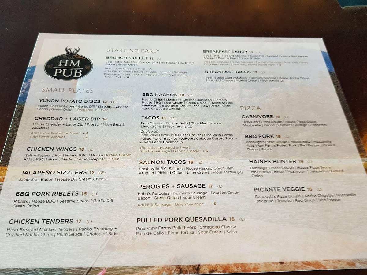 Menu at The Haines Mile Pub, Saskatoon, Meadows Pkwy #20