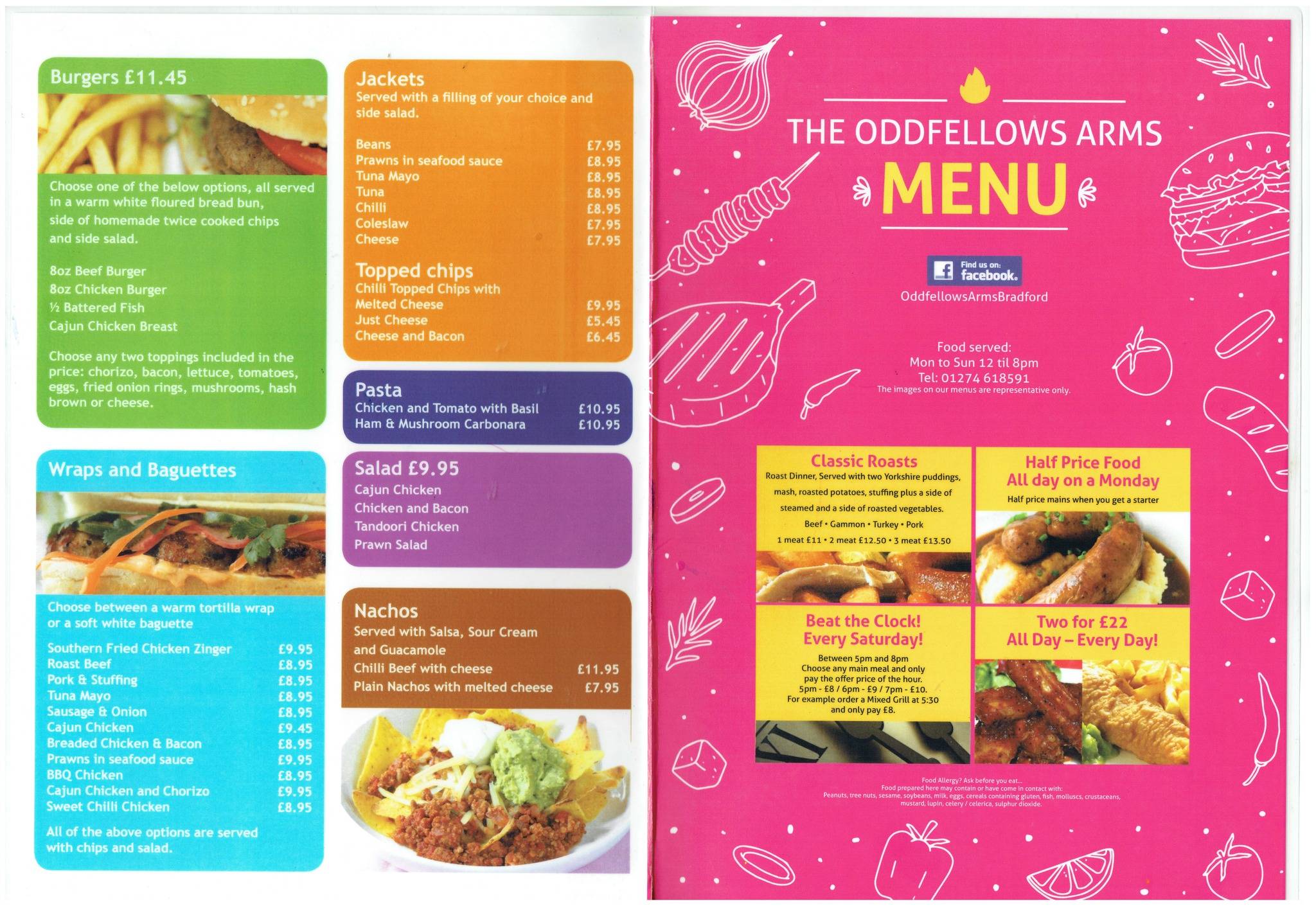 Menu at The Oddfellows Arms pub & bar, Bradford, 696 Harrogate Rd