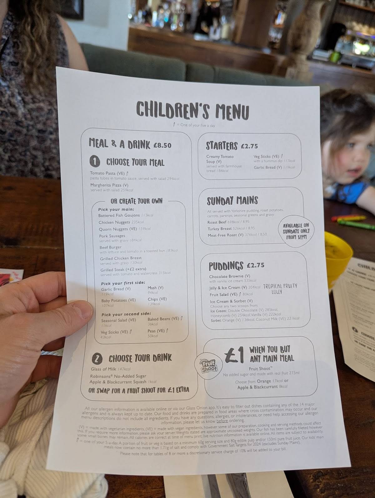 Menu at The Shy Horse pub & bar, Chessington