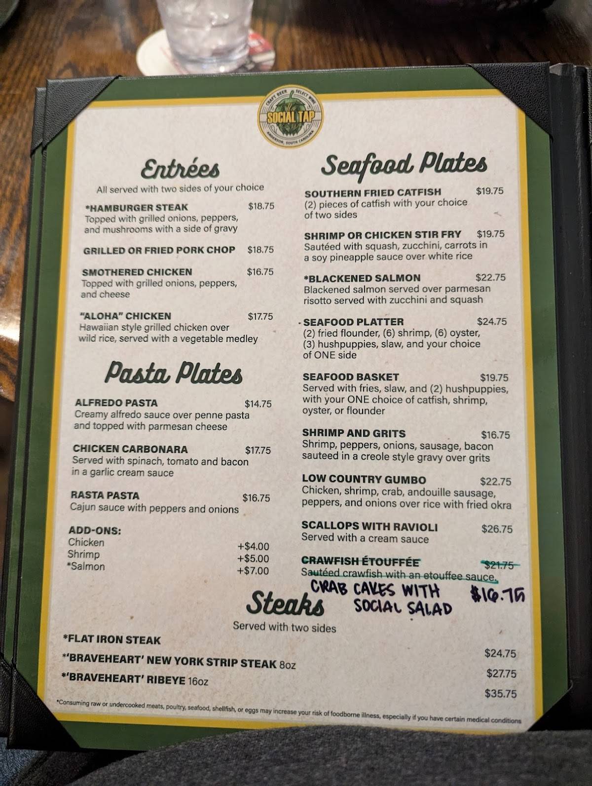 Menu at The Social Tap and Table pub & bar, Anderson