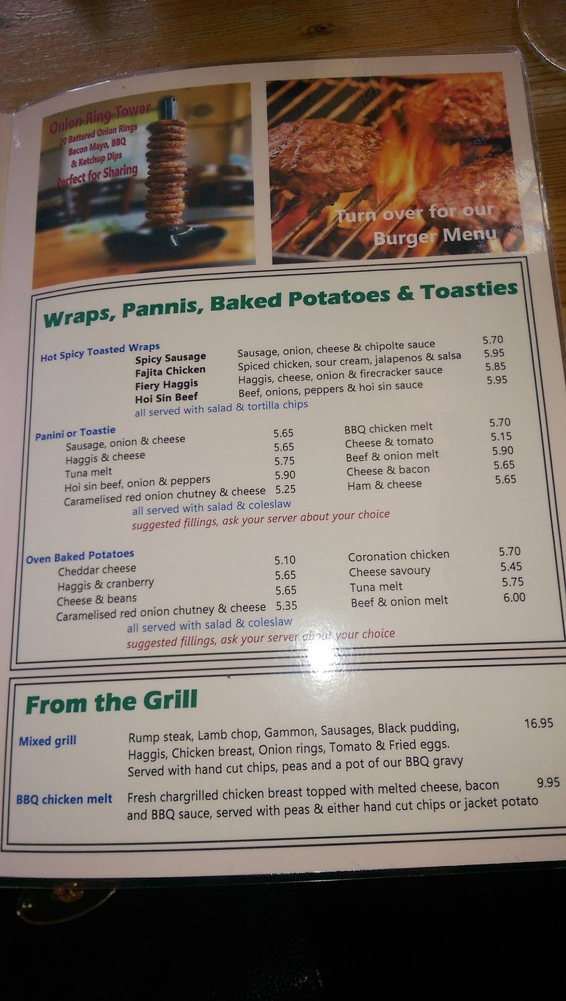 Menu at The Waggon pub & bar, Kelso