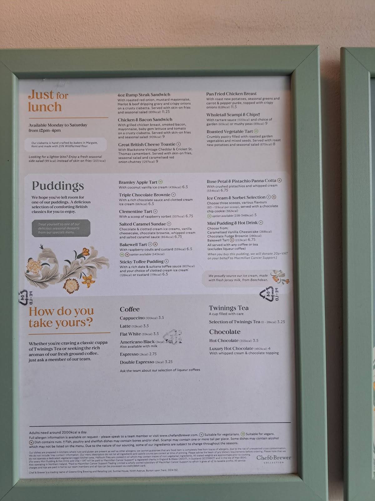 Menu at White Rabbit pub & bar, Lyndhurst